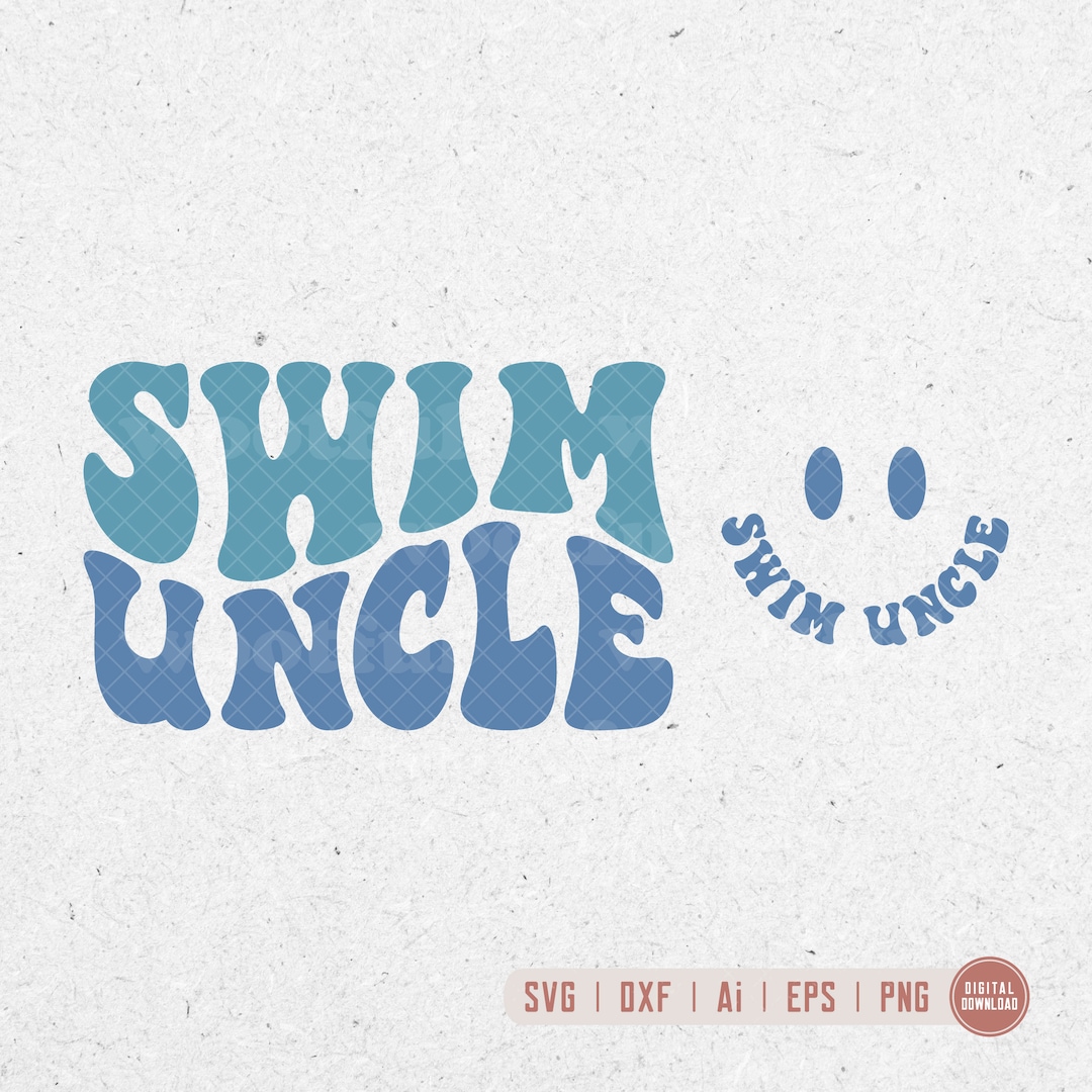 Swim Uncle Svg, Swimming Fan Svg, Wavy Letters Svg, Swimming ...
