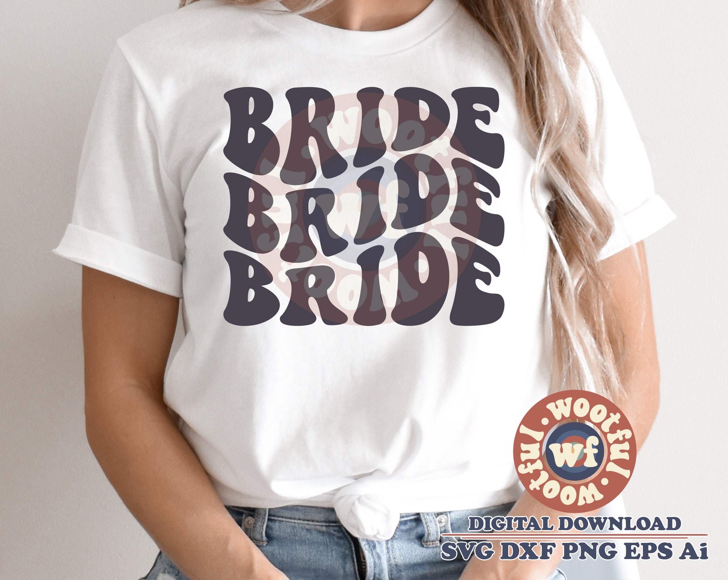 Bride Svg Bridal Svg Wedding Svg Bridesmaid Svg Wavy - Etsy