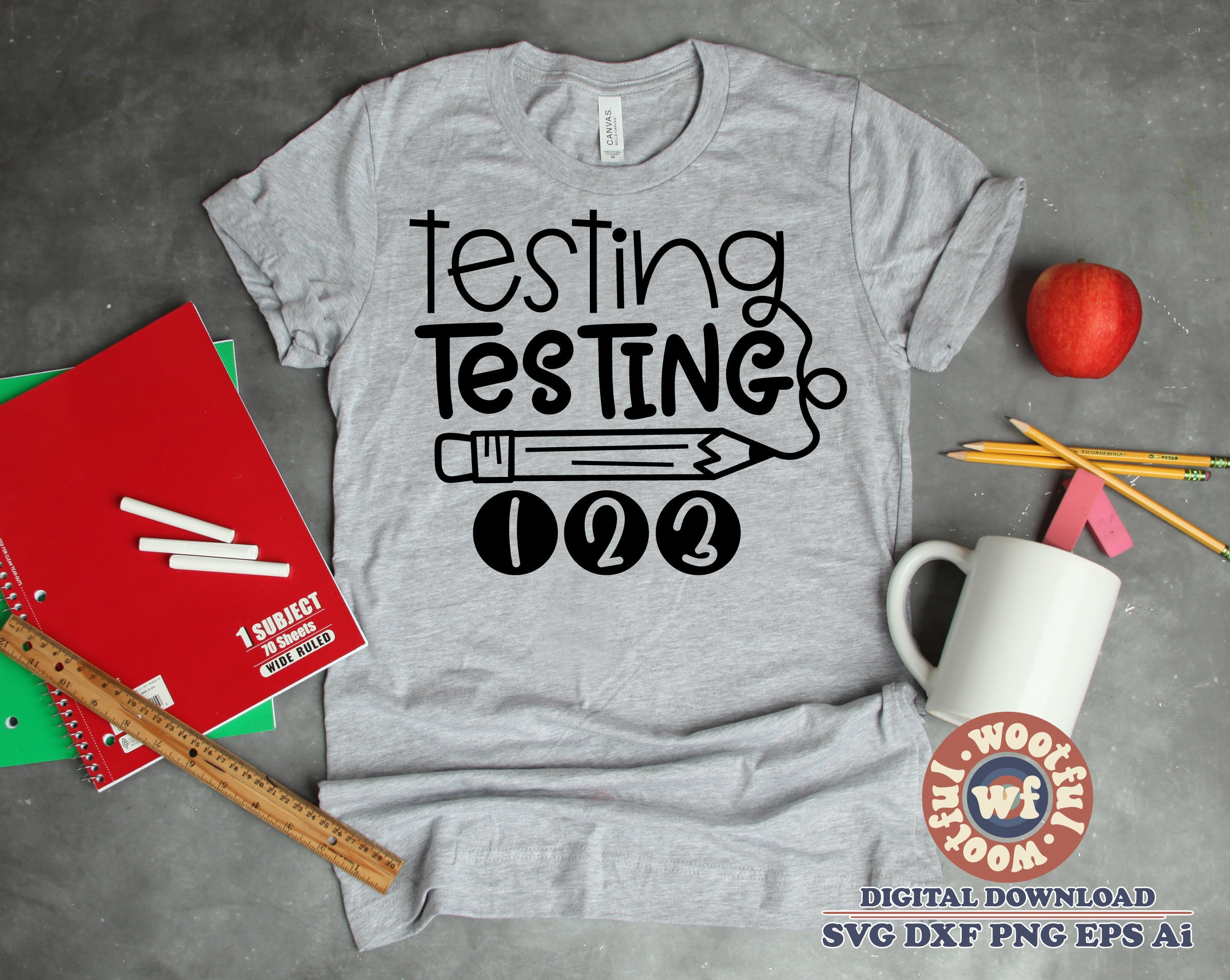 Testing Testing 123 Svg Test Day Svg Testing Svg Teacher - Etsy