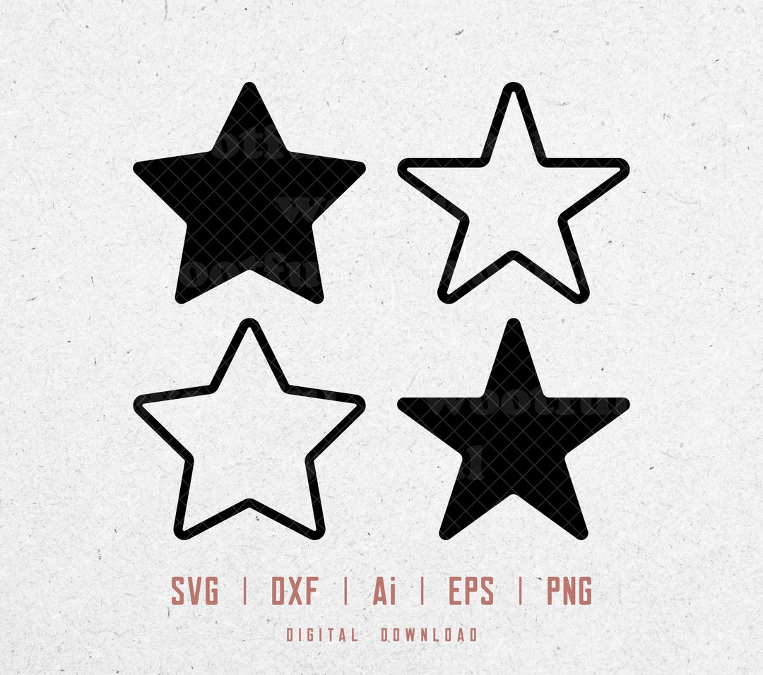 Estrella redondeada Svg, 4 variaciones, Contorno de estrella redondeada ...