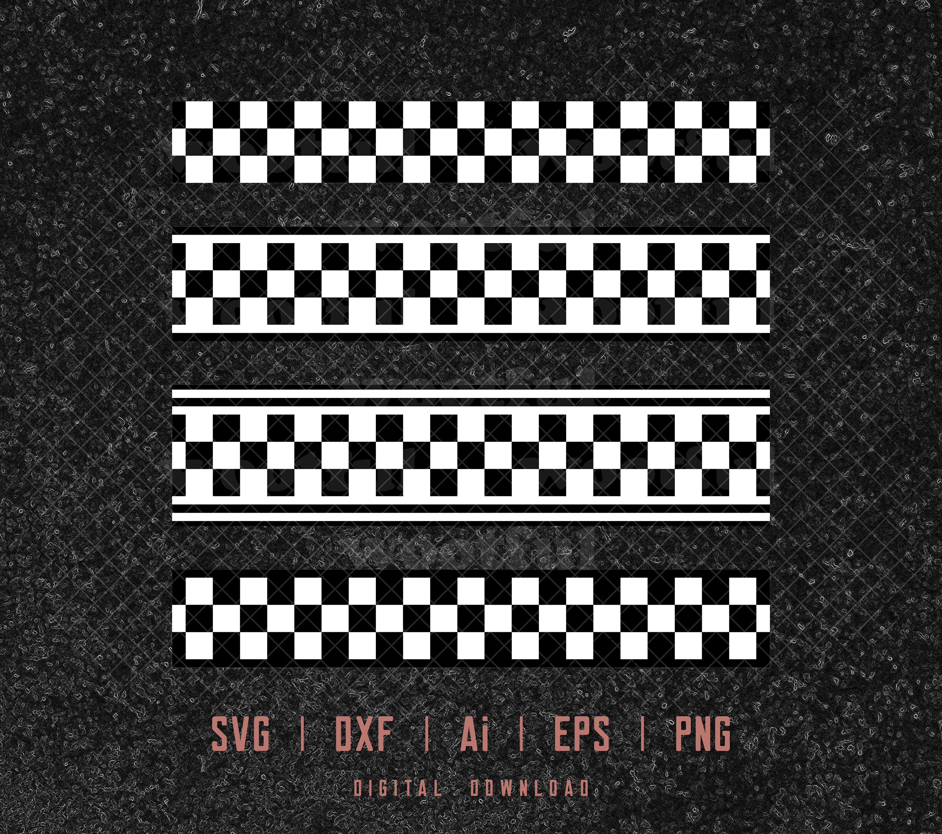 Checkered Stripes Svg, 4 Variations, Seamless Racing Stripes Svg ...