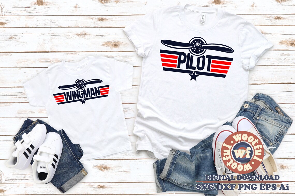 Pilot & Wingman Svg Father and Son Matching Svg Dad and Son - Etsy