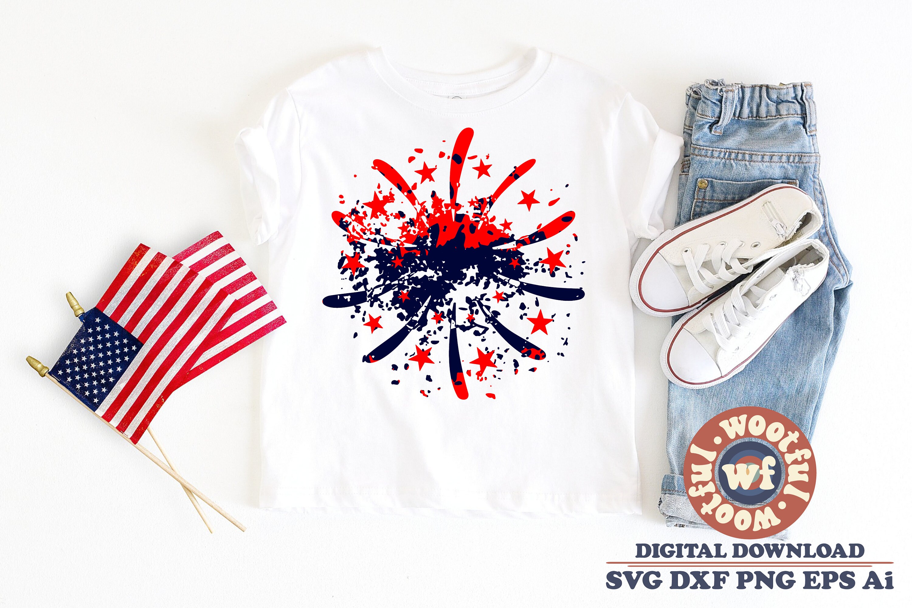 Fireworks Monogram Frame Svg Happy Fourth of July Svg - Etsy