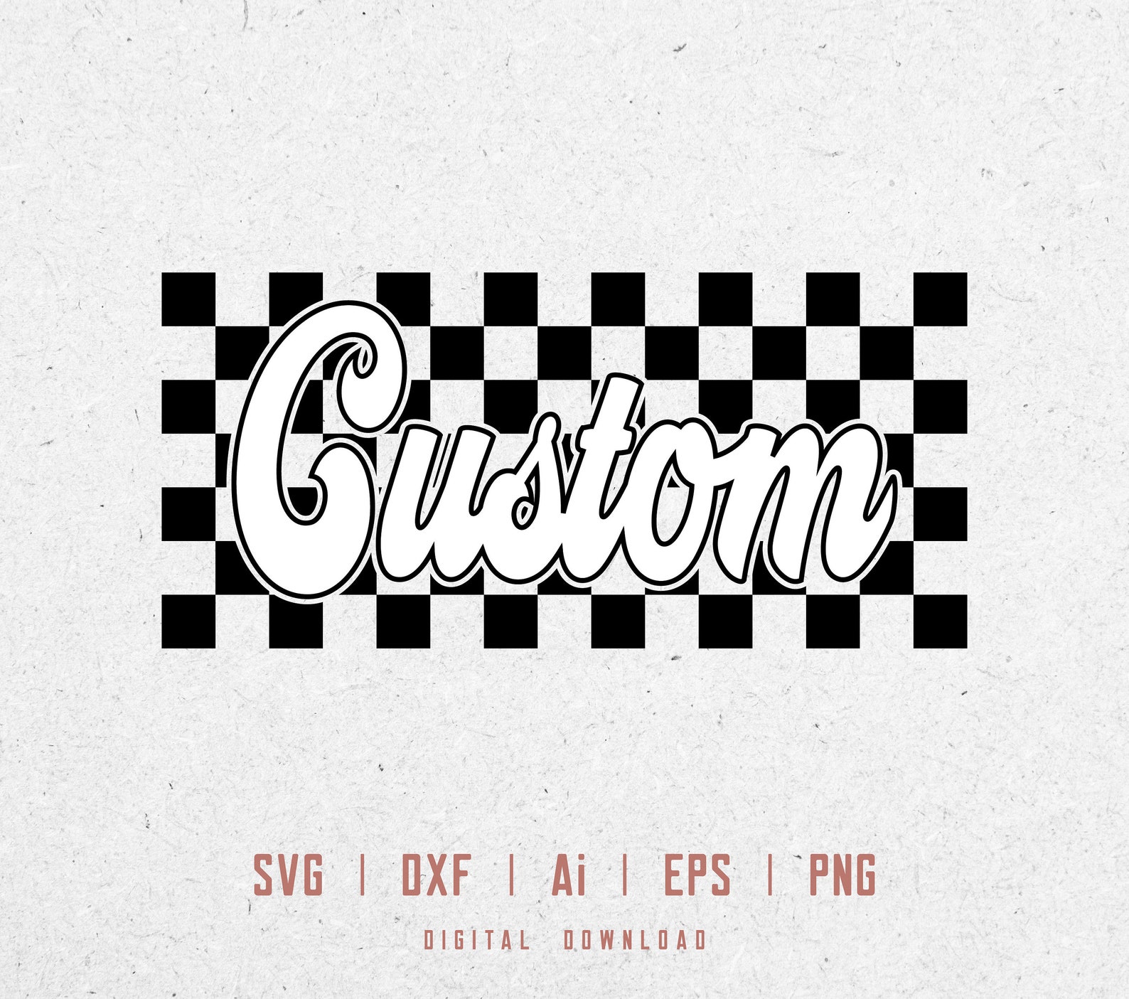 Retro Checkered Custom Svg, Custom Name Svg, Custom Name Frame Svg ...
