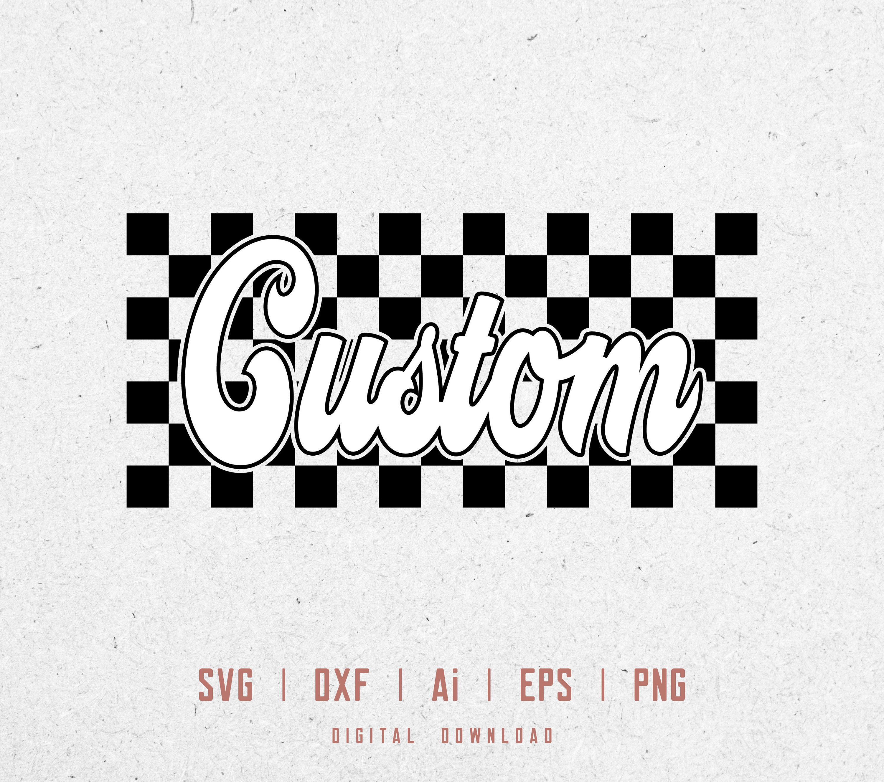 Retro Checkered Custom Svg, Custom Name Svg, Custom Name Frame Svg ...
