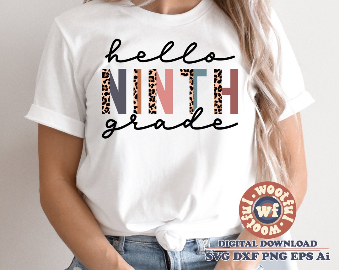 Hello Ninth Grade Svg, 9th Grade Svg, Back to School Svg, Leopard Print ...