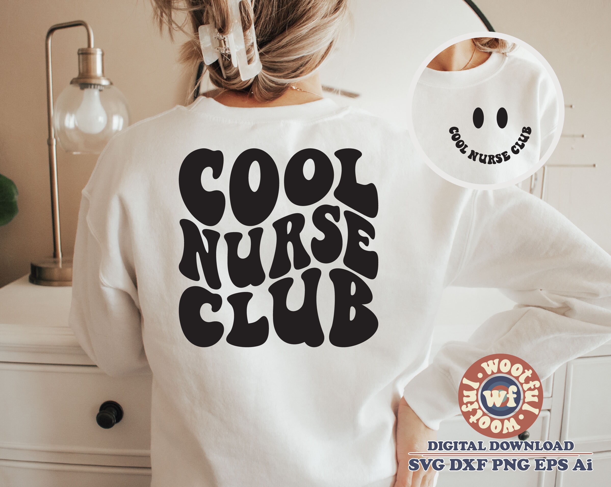 Cool Nurse Club Svg, Nurse Svg, Nursing Svg, Nurse Life Svg, Wavy ...