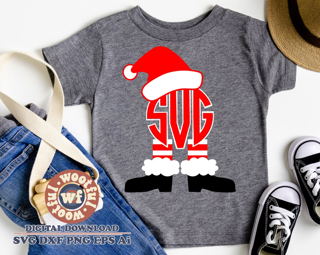 Christmas Monogram Frame Svg, Santa Monogram Svg, Merry and Bright Svg ...