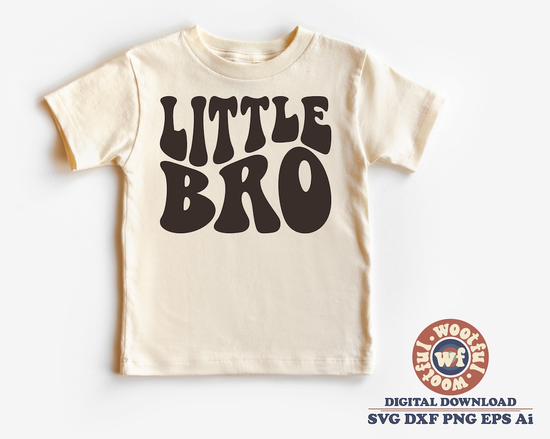 Little Brother Wavy Font SVG, Lil Bro Kids Design (digital Download) - Etsy