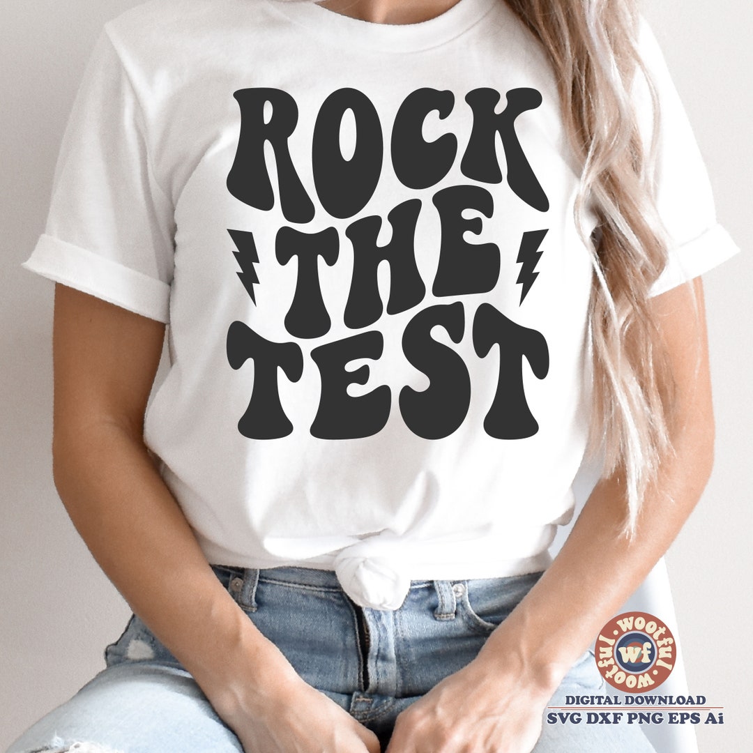 Rock the Test Svg, Test Day Svg, Testing Svg, Teacher Svg, Wavy Letters ...
