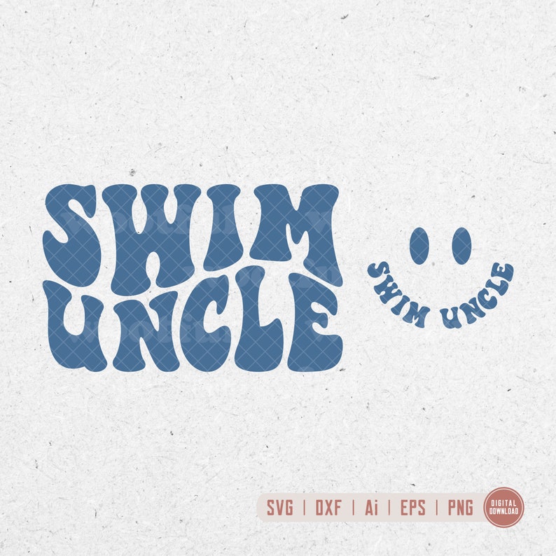Swim Uncle Svg, Swimming Fan Svg, Wavy Letters Svg, Swimming ...