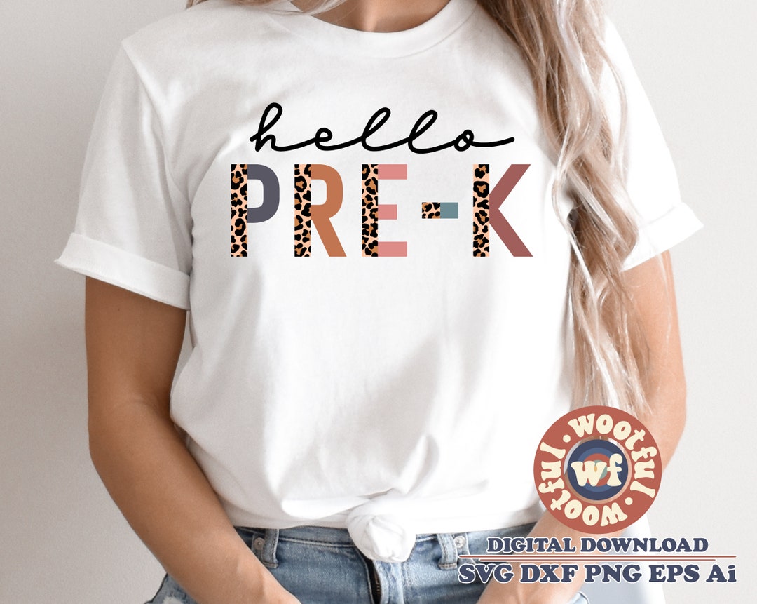 Hello Pre-k Svg, Pre-k Svg, Leopard Print Svg, Preschool Svg, Back to ...