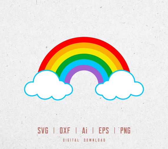 Rainbow With Clouds Clip Art