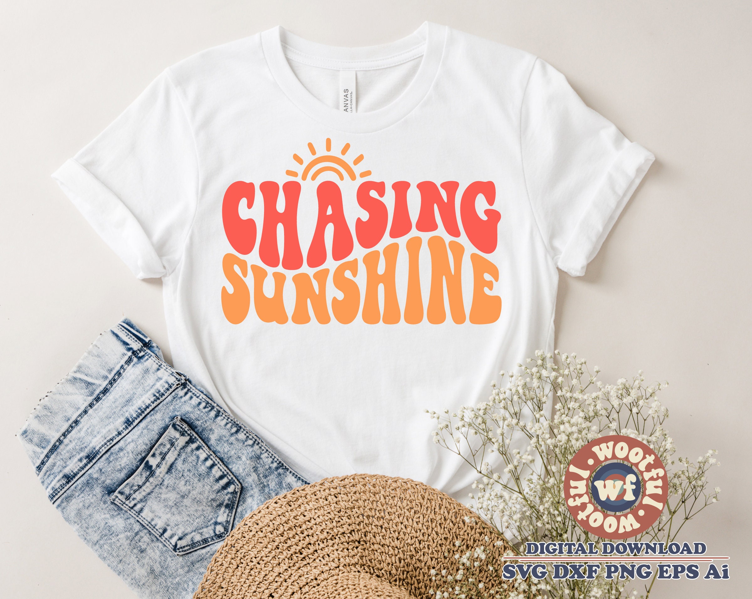 Chasing Sunshine Svg, Sunshine Svg, Summer Quote, Summer Saying, Wavy ...