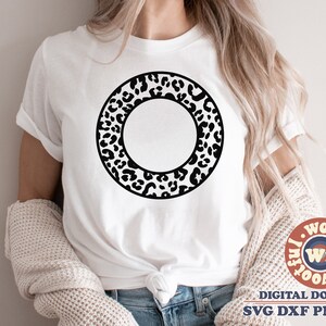 Leopard Print Circle Monogram Frame Svg, Circle Frame Svg, Svg, Leopard ...