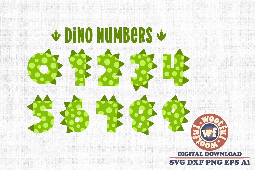 Dinosaur Numbers Svg, Dino Birthday Numbers Svg, Jurassic Svg, Spots ...