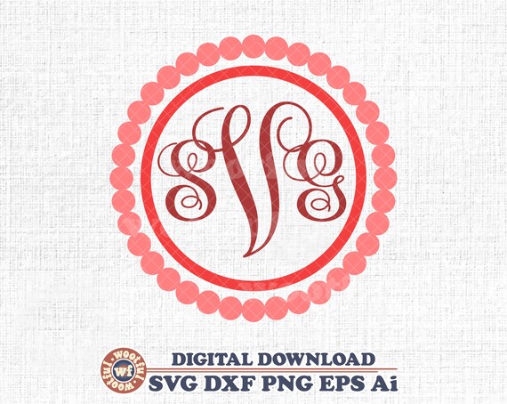 Monogram Svg Circle Monogram Frame Circle Frame Svg Dots - Etsy