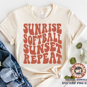 Sunrise Softball Sunset Repeat Svg, Softball Fan Svg, Softball Mom Svg ...