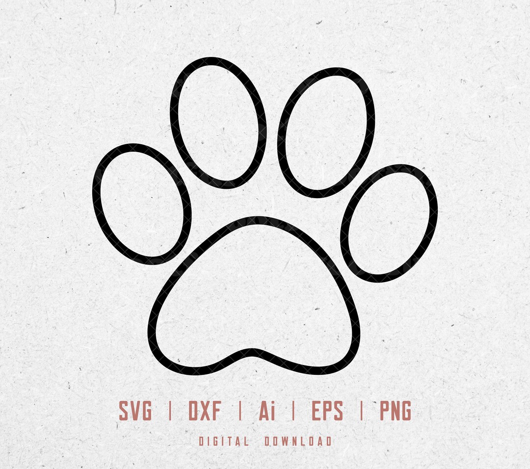 Animal Paw Outline Svg, Paw Print Svg, Cat Paw Svg, Dog Paw Svg, Pet ...