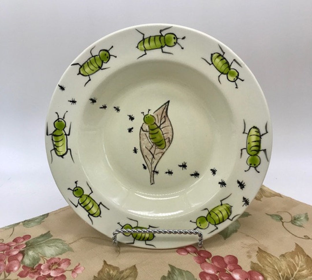 Whimsical and Funny Glazed Ceramic Bug Plate Bowl - Etsy