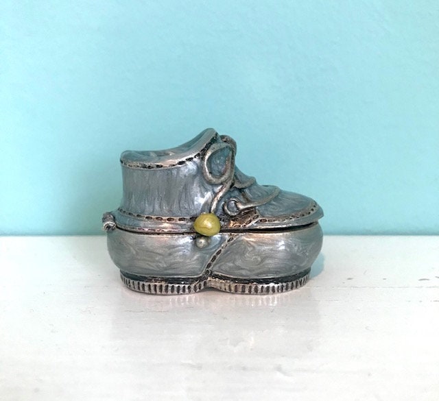 Monet Enamel Baby Shoe Trinket Box - Etsy
