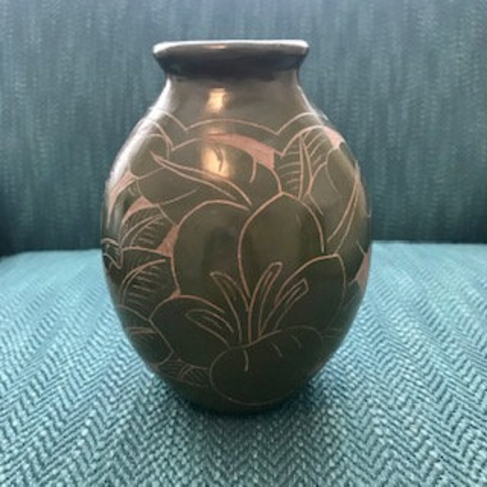 Vintage Green Costa Rican Clay Vase w/Monkey & Bird | Etsy