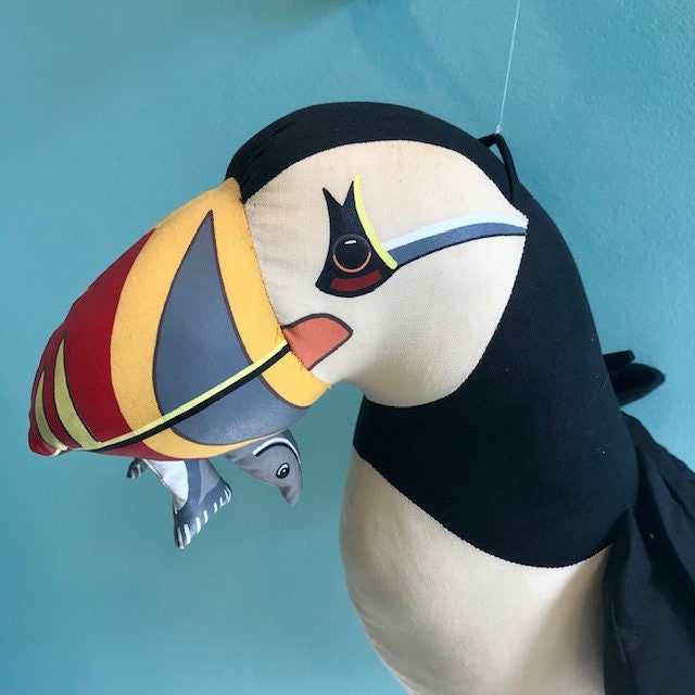 Vintage Angelitos Stuffed Puffin With Fish With Plastic Wire - Etsy