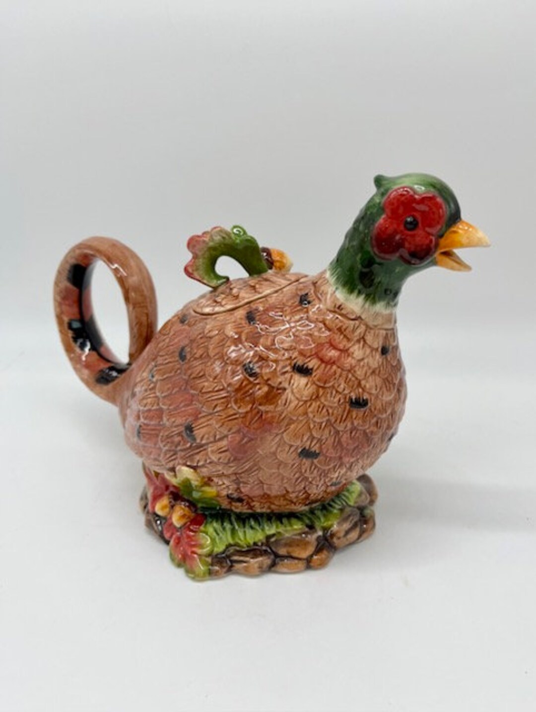 Vintage Glazed Ceramic Turkey Teapot - Etsy