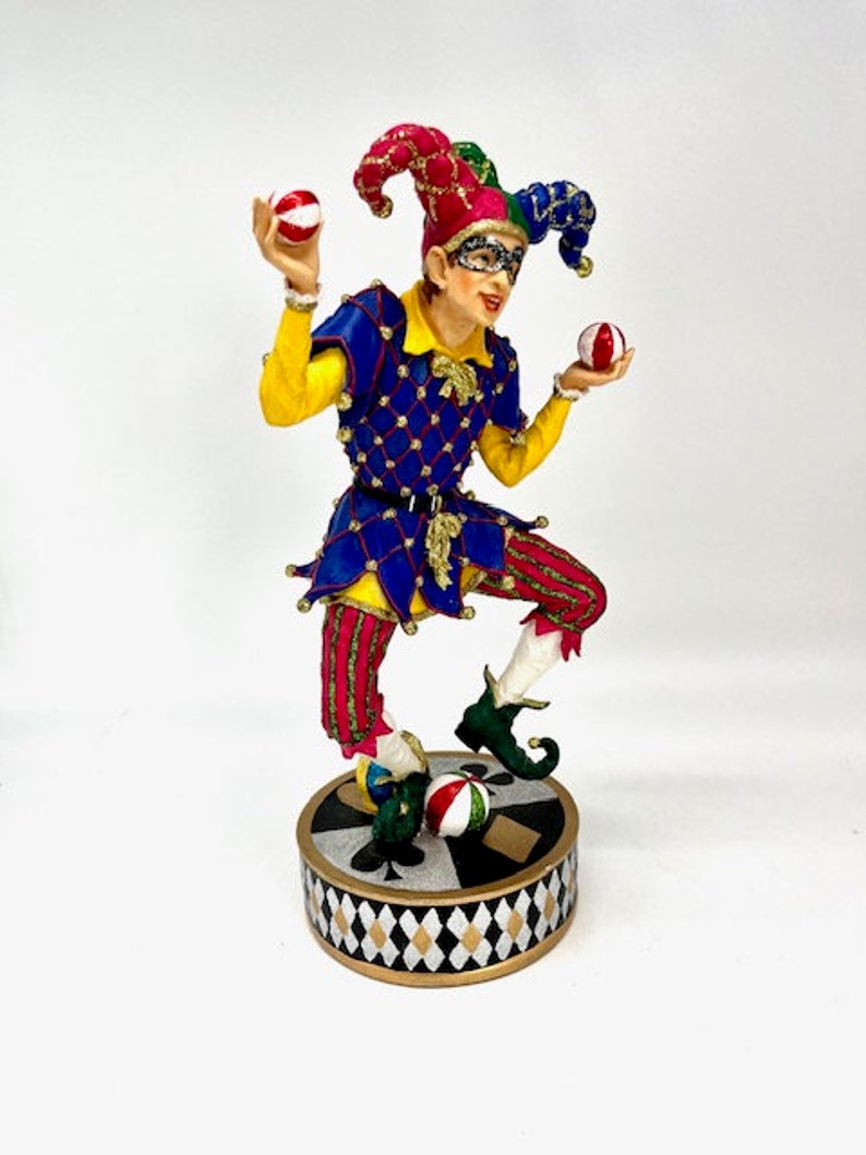 Vintage Colorful Court Jester Figurine - Etsy