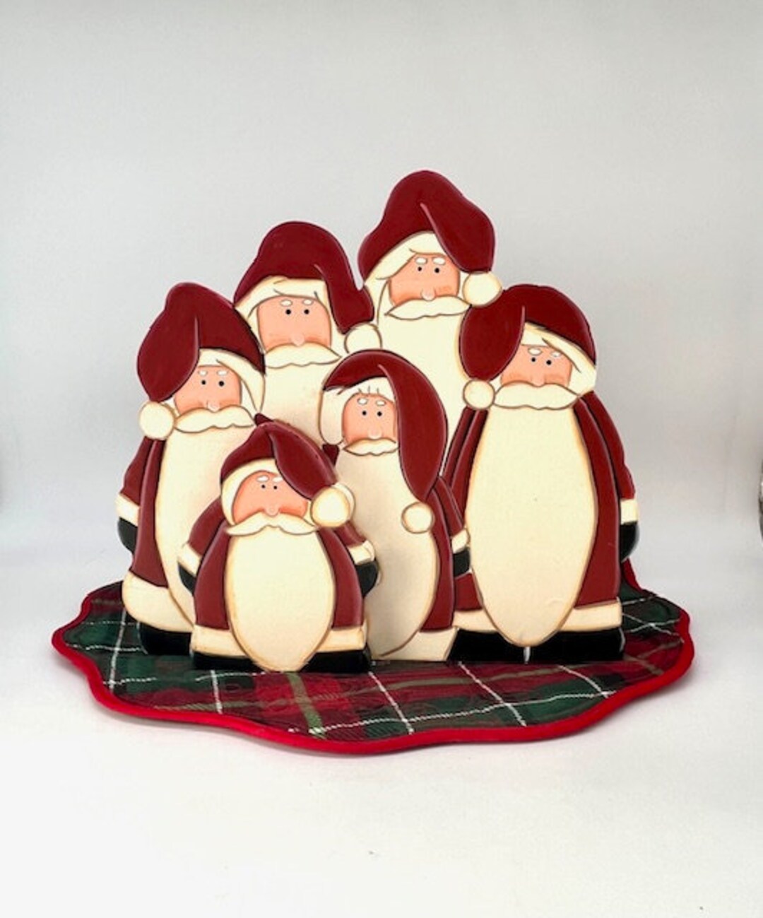 Whimsical Vintage Wooden Christmas Santas Tabletop or Wall Display - Etsy