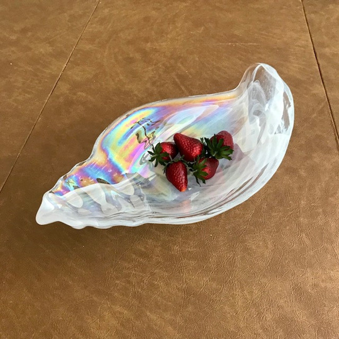 Shell Shaped Artisan Glass Reflective Bowl - Etsy