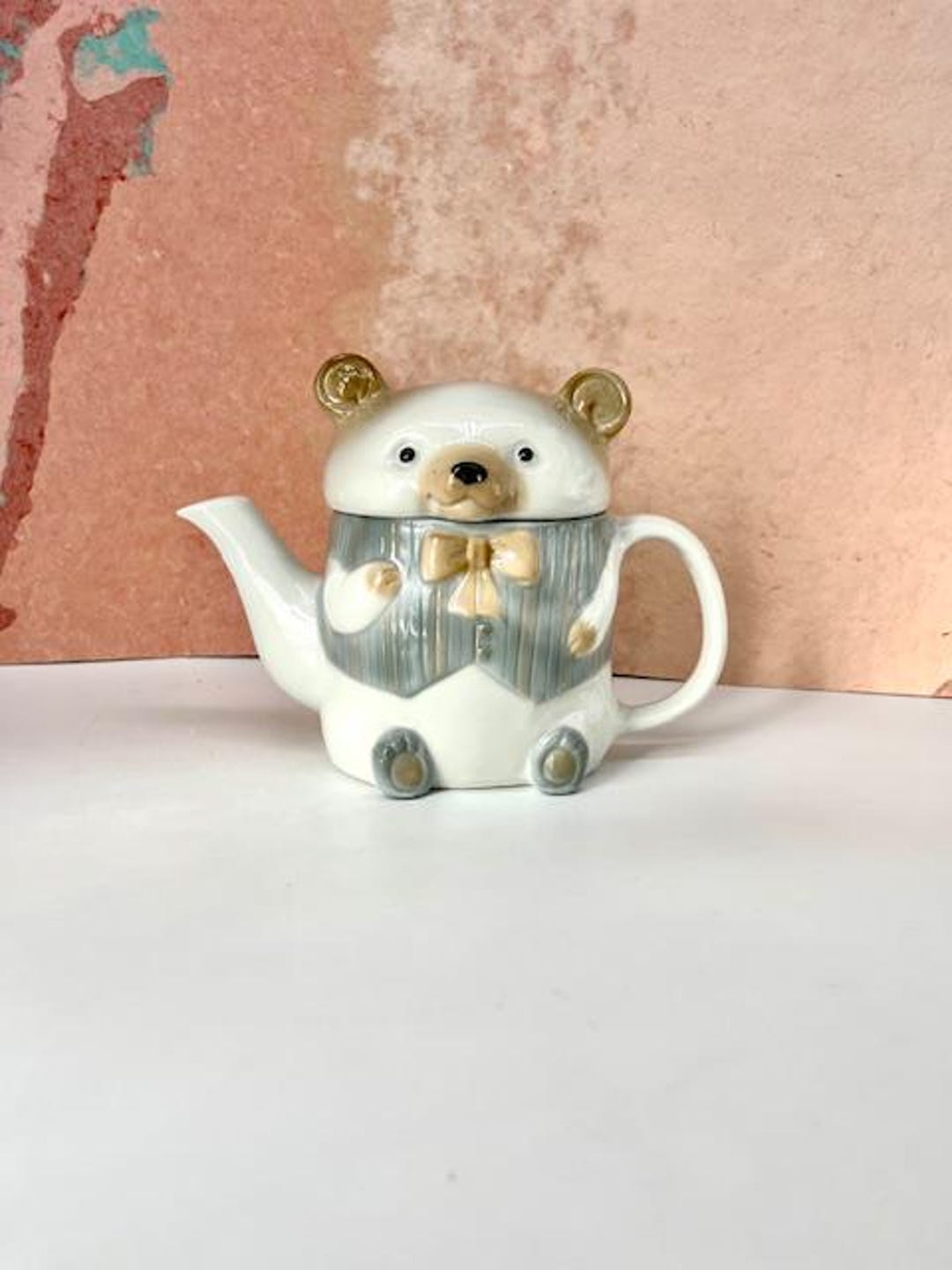 Charming Vintage Teddy Bear Teapot - Etsy