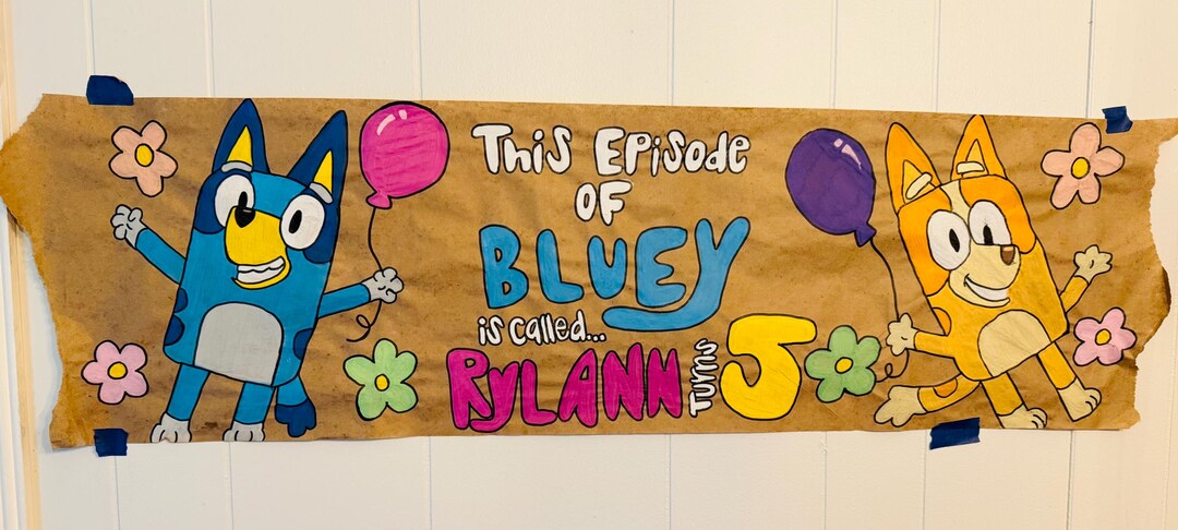 Bluey Birthday Party Banner & Cardboard Signs. - Etsy