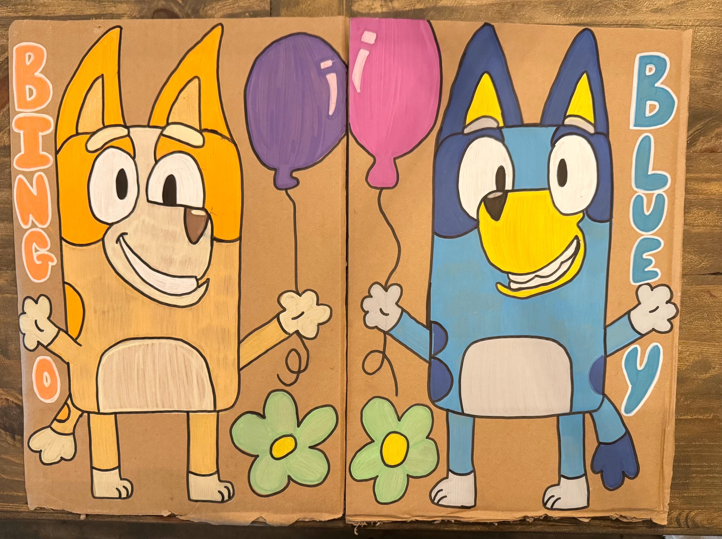 Bluey Birthday Party Banner & Cardboard Signs. - Etsy