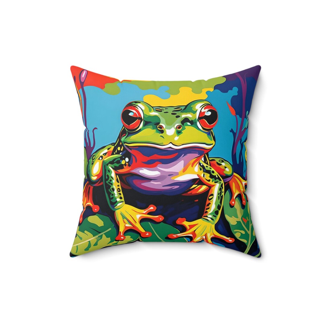 16x16 Frog Throw Pillow - Etsy