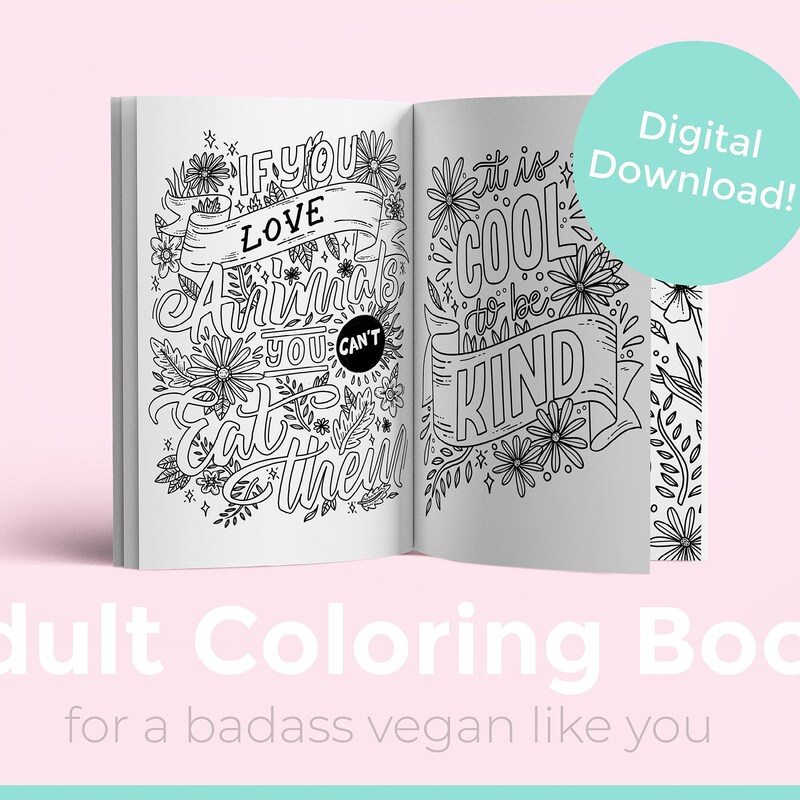 Vegan Colouring Book - Etsy