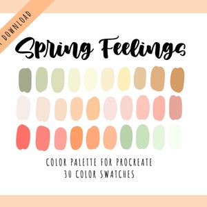 Procreate Color Swatches Spring Feelings Warm Color Palette for ...