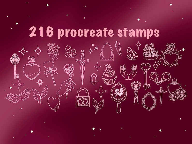 215+ Dark Romance Procreate Brushes: Gothic Love Tattoo Flash and ...