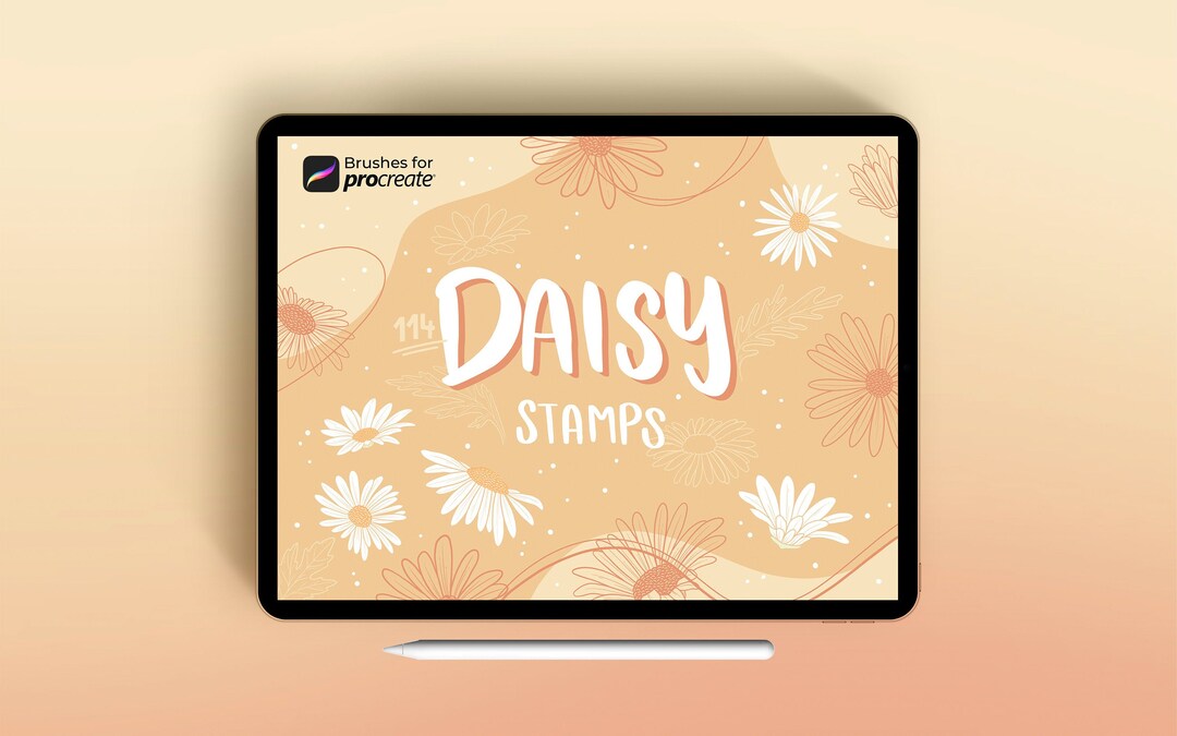 110+ Procreate Daisy Stamp Brush Set: Floral, Wildflower & Fine Line ...