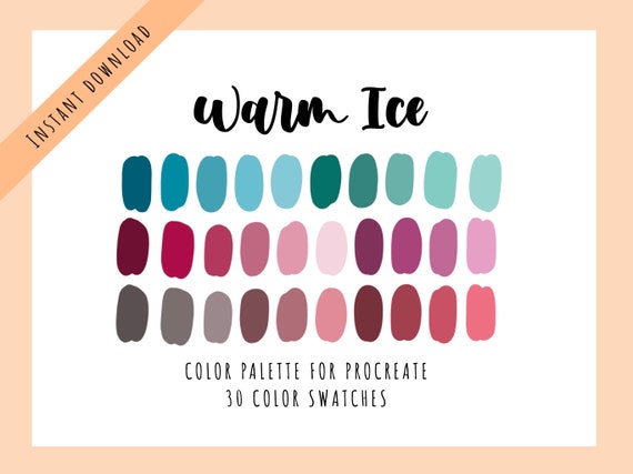 Procreate Color Swatches Warm Ice Color Palette for - Etsy