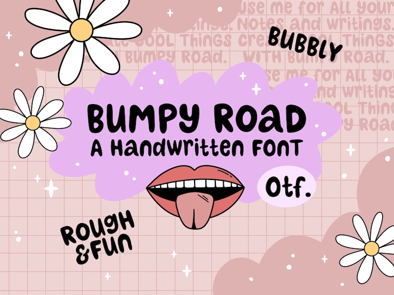 Bumpy Road Font: Bubble Handwriting and Modern Student Notes Alphabet ...