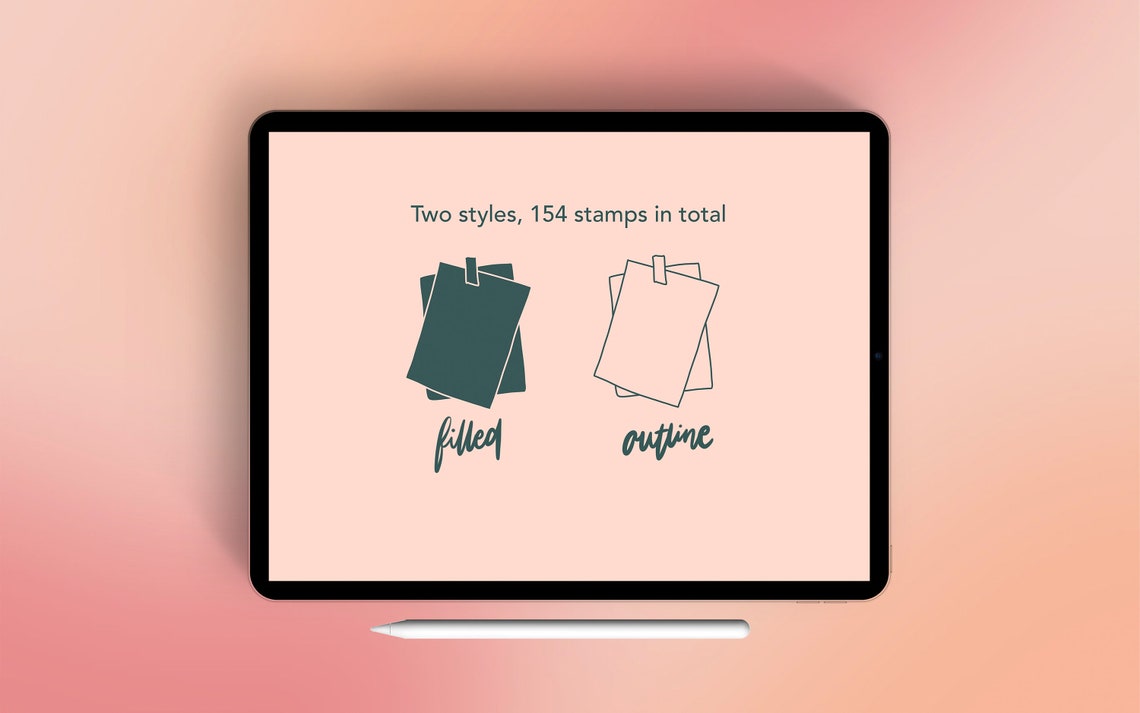 150 Procreate Sticky Notes Stamp Brushes Digital Planner - Etsy