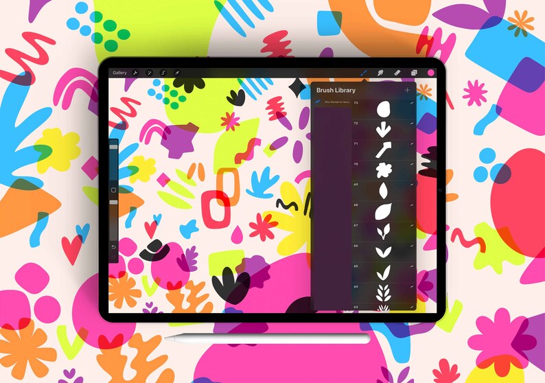 140+ Procreate Riso Shape Stamp Brushes: Risograph, Organic & Simple ...