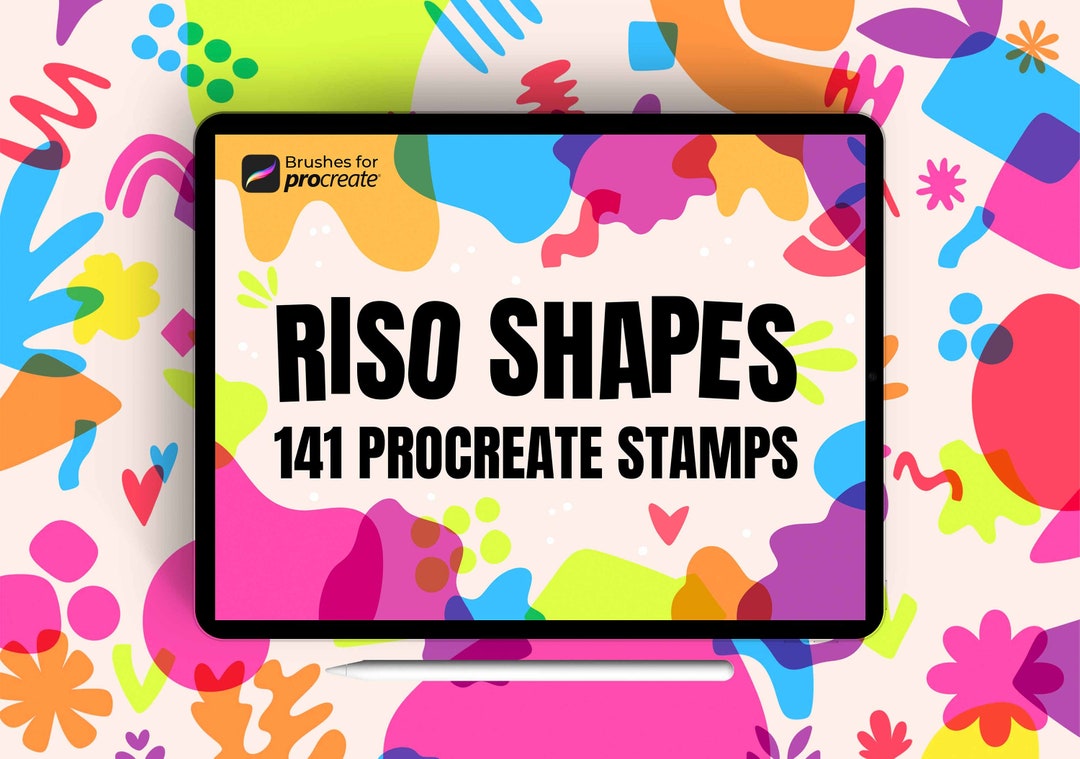 140+ Procreate Riso Shape Stamp Brushes: Risograph, Organic & Simple ...