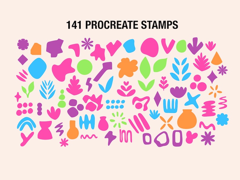 140+ Procreate Riso Shape Stamp Brushes: Risograph, Organic & Simple ...