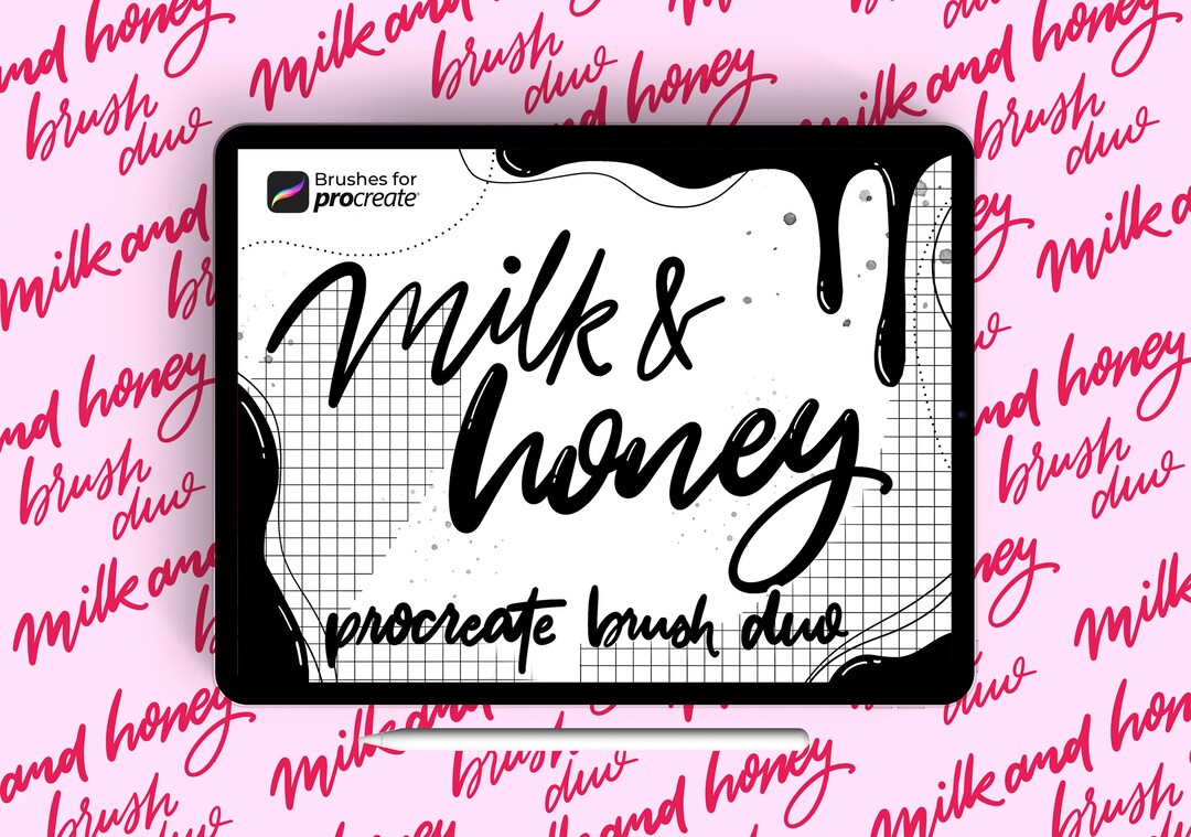 Procreate Lettering Brush Duo: Milk & Honey Calligraphy and Modern Hand ...