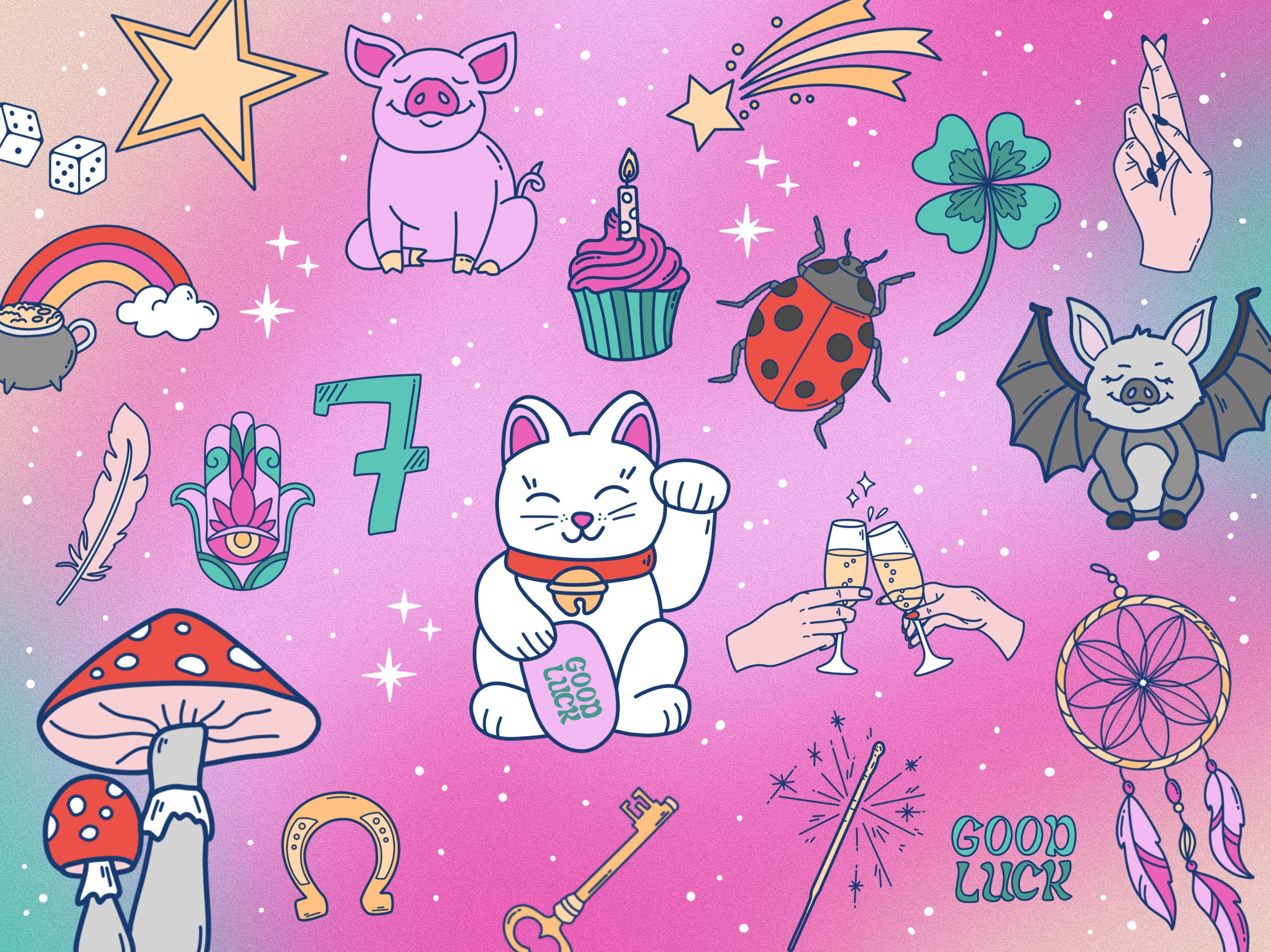 24 Procreate Good Luck Stamp Brushes | Lucky Stamps Around the World ...