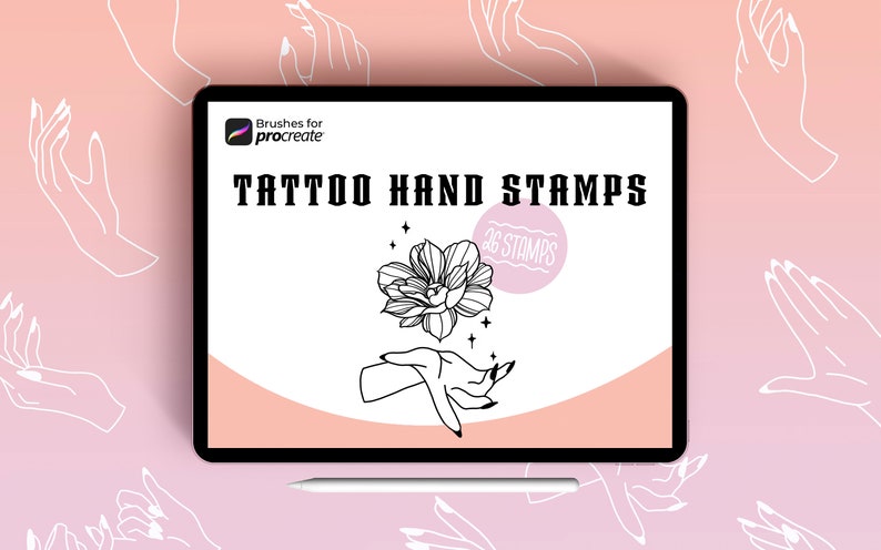 Procreate Hand Stamp Brush Set | 26 Elegant Women Hands, Tattoo Brush ...