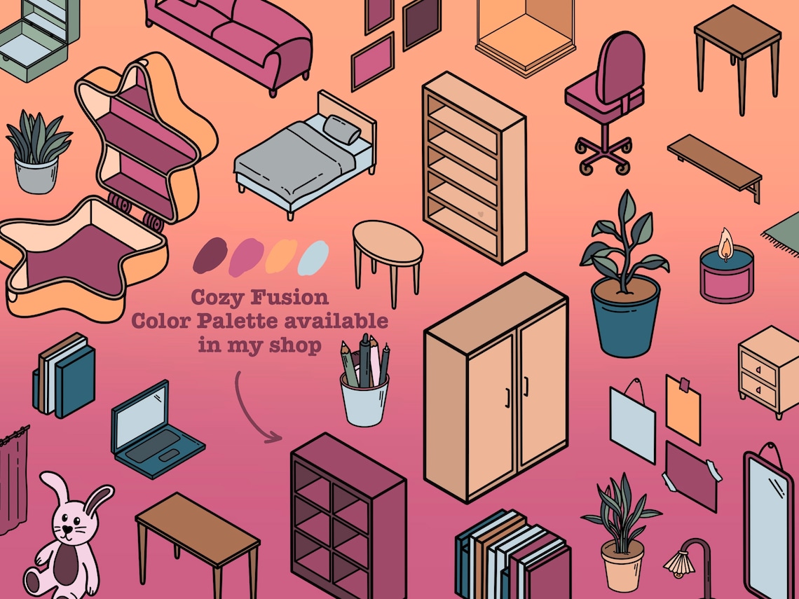 55+ Procreate Isometric Stamp Brushes: Polly Pocket Inspired Doodles ...