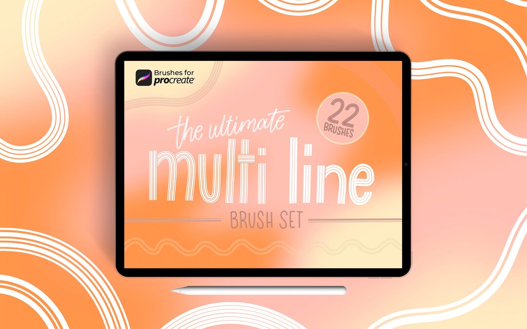 20+ Procreate Multi Line Brush Set: Rainbow Spaghetti Brushes for ...